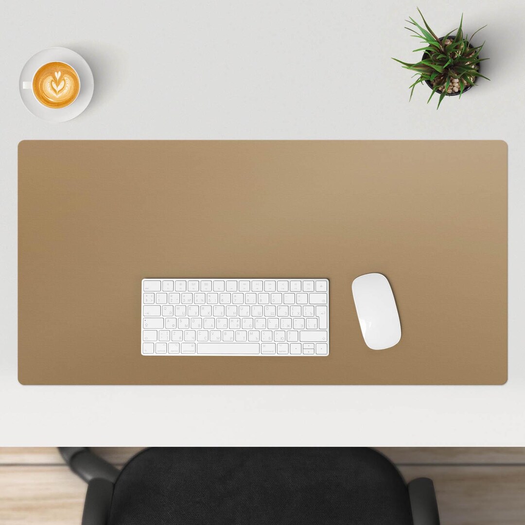 Color Dark Yellow Desk Mat, Orange Desk Pad, PVC Table Protector ...