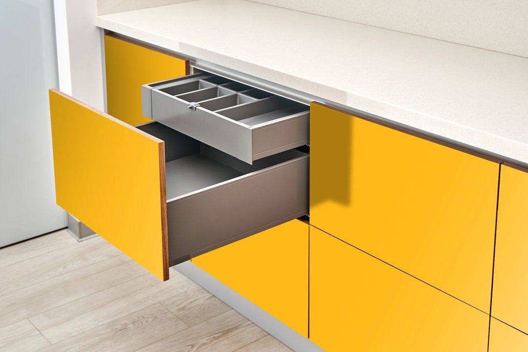 Color Yellow Furniture Veneer, Texture Adhesive Foils, Solid Color ...