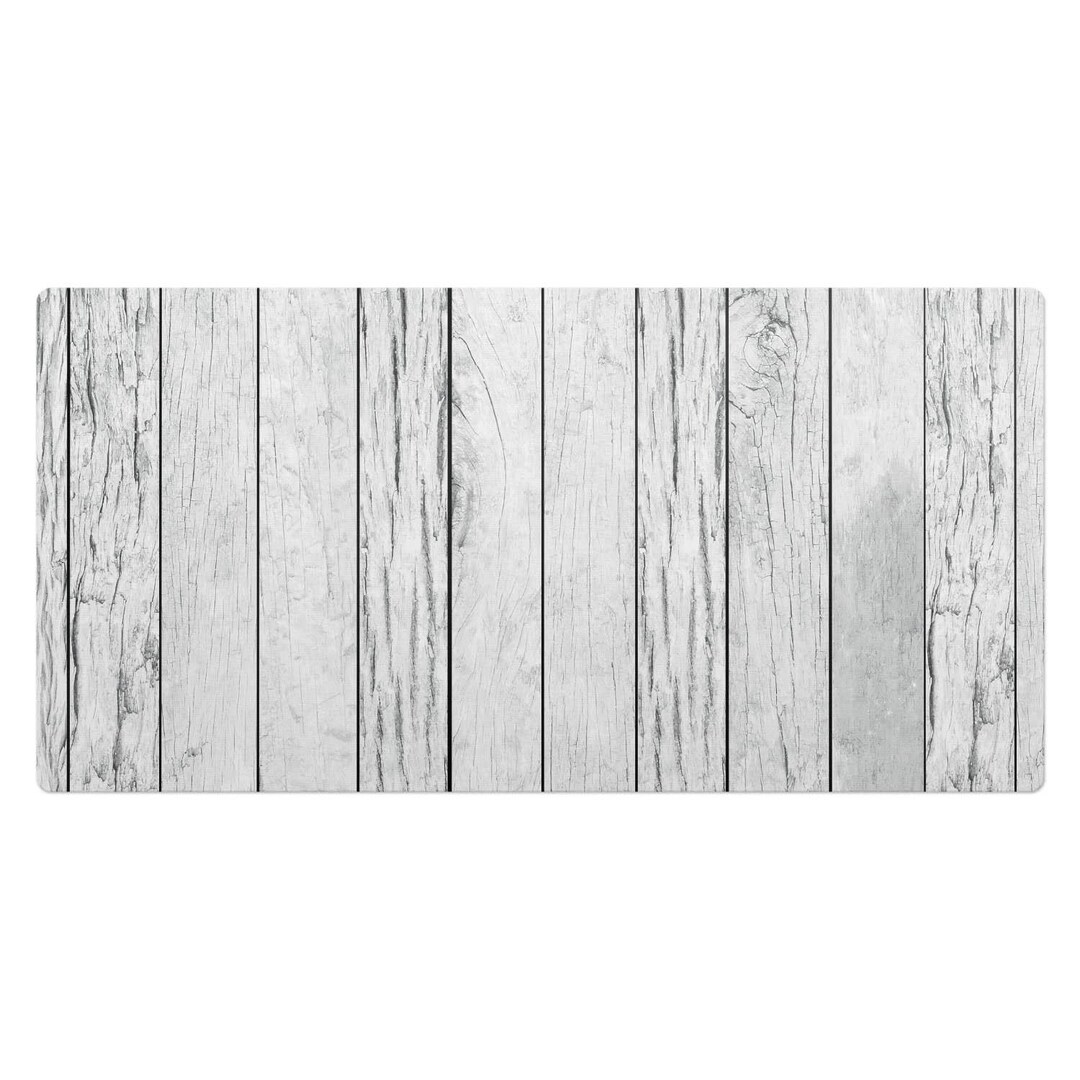 Wooden Boards Vertically Desk Mat, Gray Desk Pad, PVC Table Protector ...