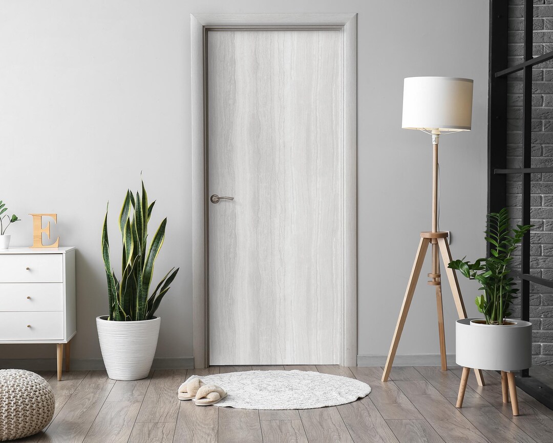 Gray Marble Door Sticker, Self-adhesive Cover, Texture Door Mural, Gray ...