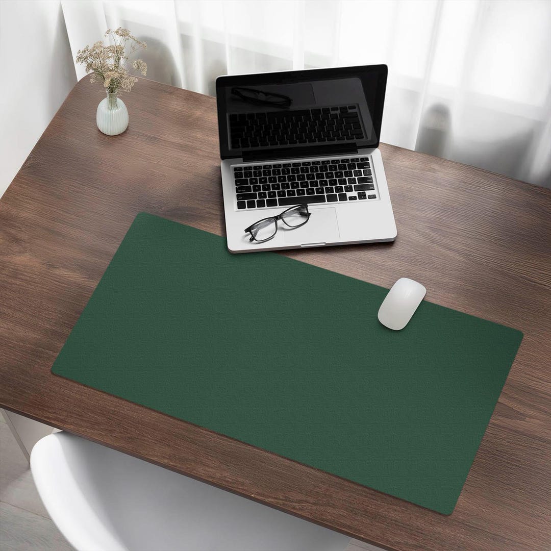 Color Dark Green Desk Pad, Green Desk Cover, Table Protector Pad ...
