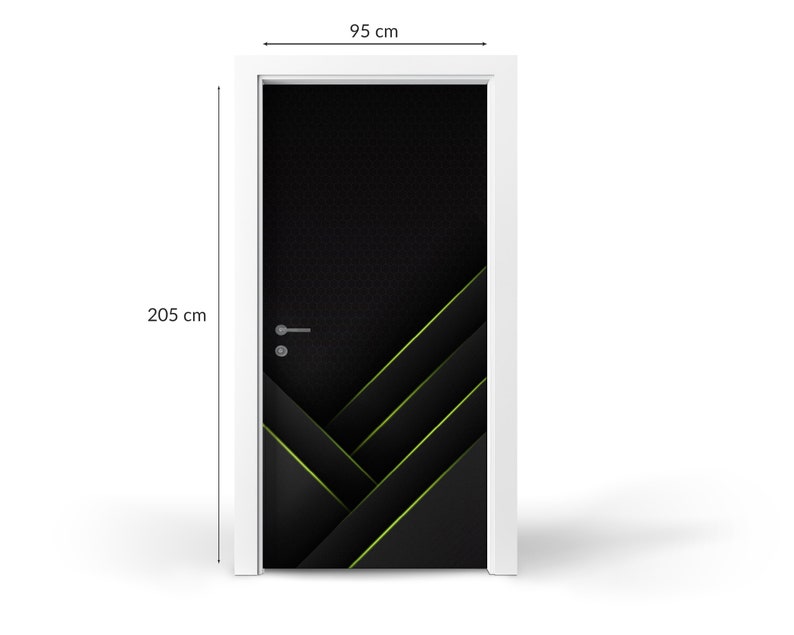 Modern Technical Design Door Sticker, Self-adhesive Cover, Abstraction ...