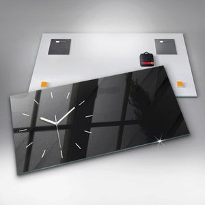 Dark Wall Pattern Horizontal Clock, Black Personalized Clock ...