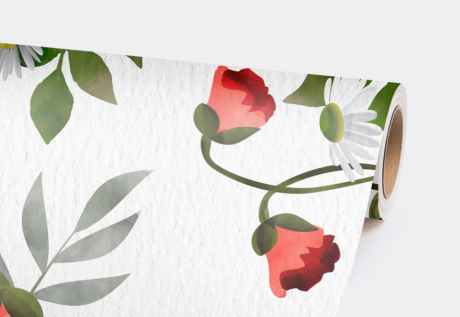 Wildflowers Bouquet Removable Wallpaper Watercolor Flowery | Etsy