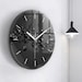 Black Abstraction Tempered Glass Clock, Black Wall Clock, Abstract ...