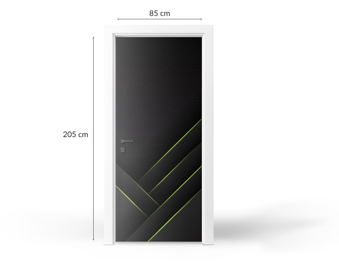 Modern Technical Design Door Sticker, Self-adhesive Cover, Abstraction ...