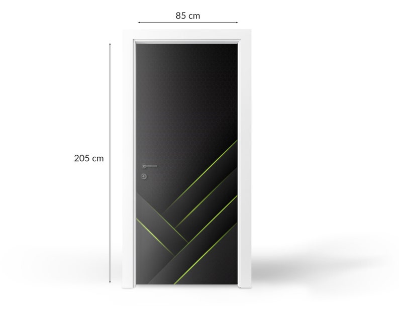 Modern Technical Design Door Sticker, Self-adhesive Cover, Abstraction ...