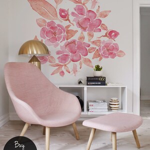 Watercolor Blush, Vinyl Set, Watercolor Wall Stickers, Life Size Decals ...
