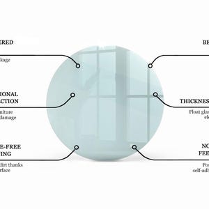Round Crystal-clear Glass Table Top, Minimalist Glass Tabletop, Durable ...