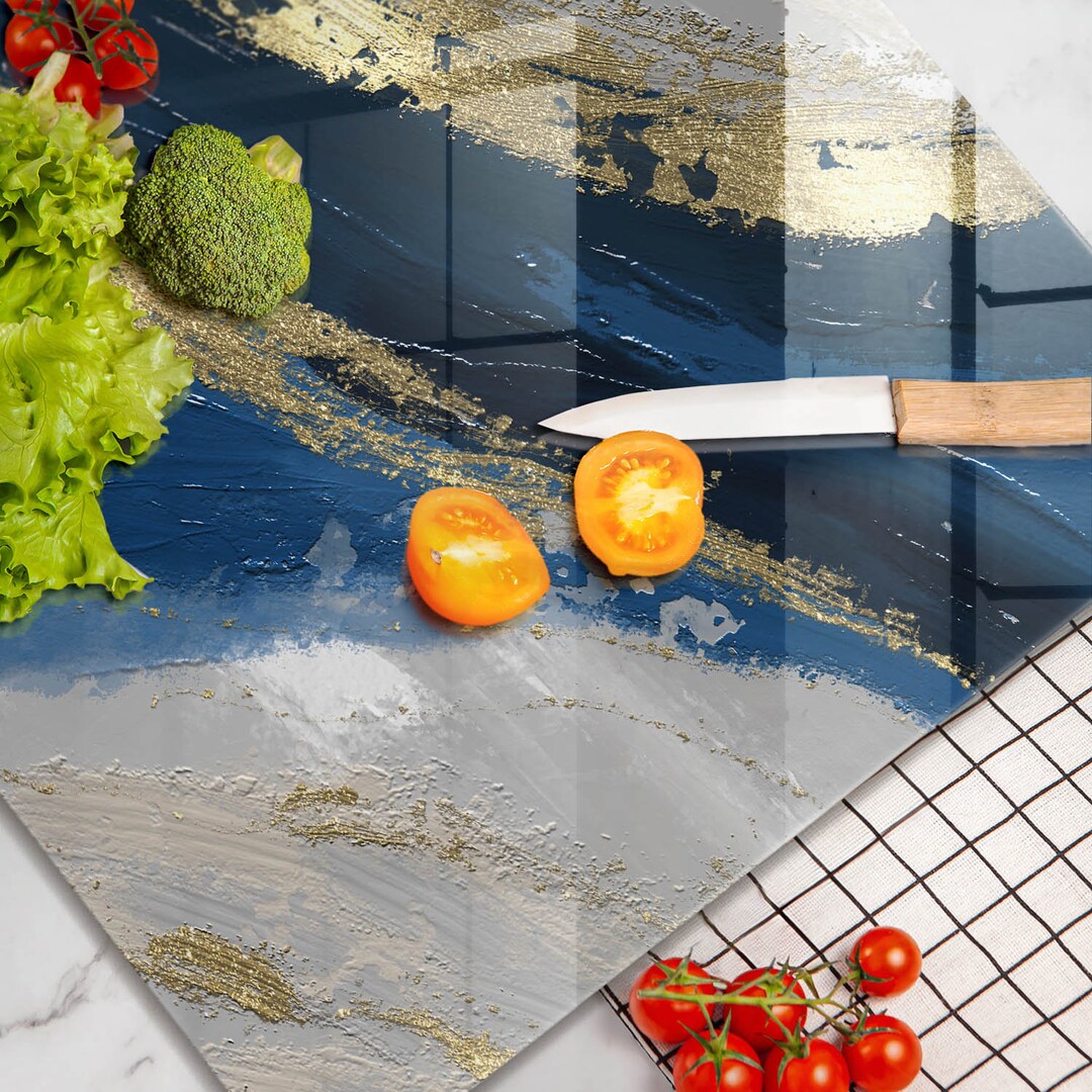 Texture With Gold Tempered Glass Wall Panel, Oven Glass Protection ...