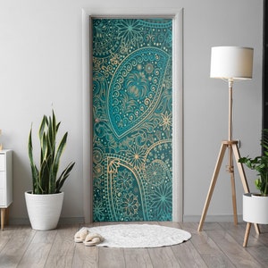 Ethereal Patterns Door Sticker, Self-adhesive Cover, Abstraction Door ...