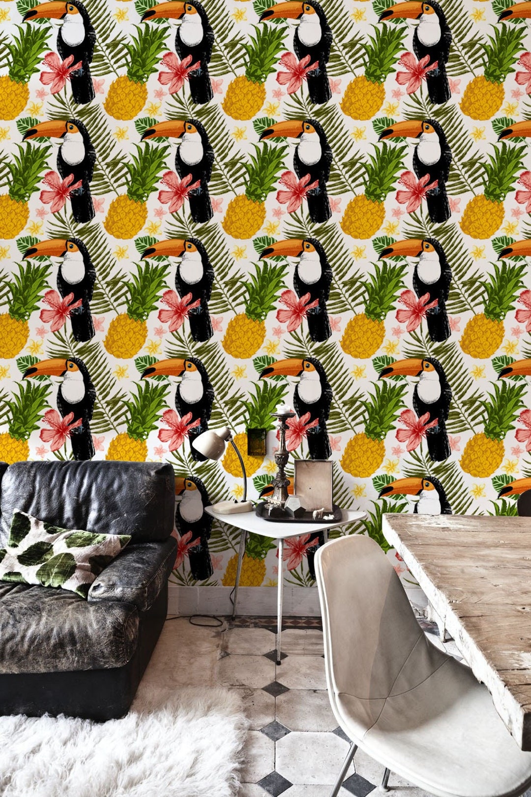 Tucano Wallpaper in Roll, Colorful Reusable Wall Mural, Animal Pattern ...