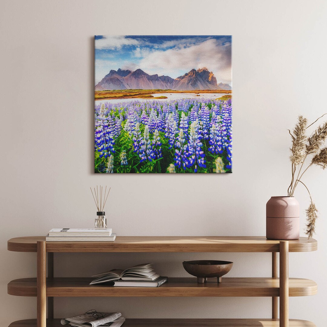 Magical Lupine Flowers Canvas, Picture Wall Hanging, Folete Wall Decor ...