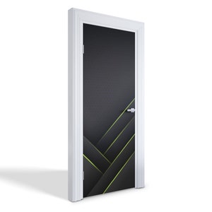 Modern Technical Design Door Sticker, Self-adhesive Cover, Abstraction ...