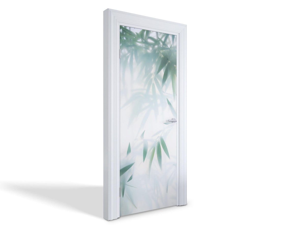 Misty Leaves Door Sticker, Self-adhesive Cover, Flowers and Plants Door ...
