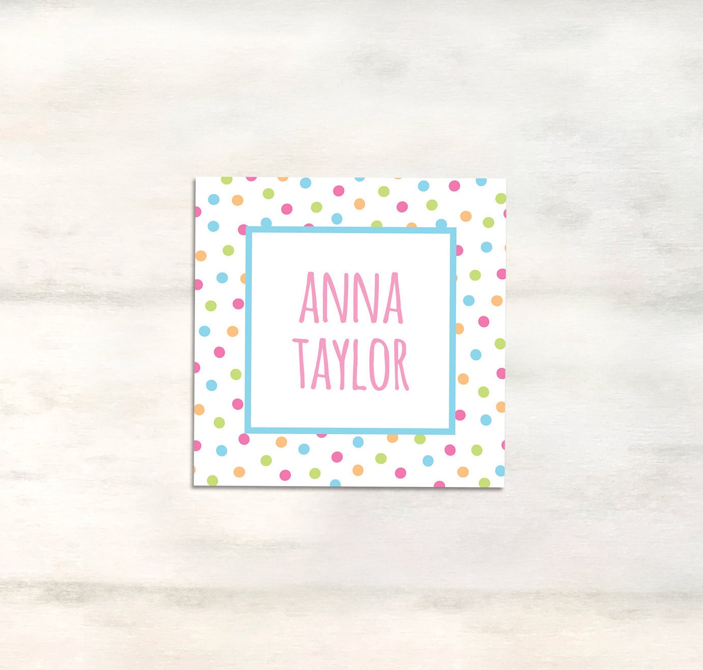 Personalized Polka Dot Enclosure Cards for Girls Digital - Etsy