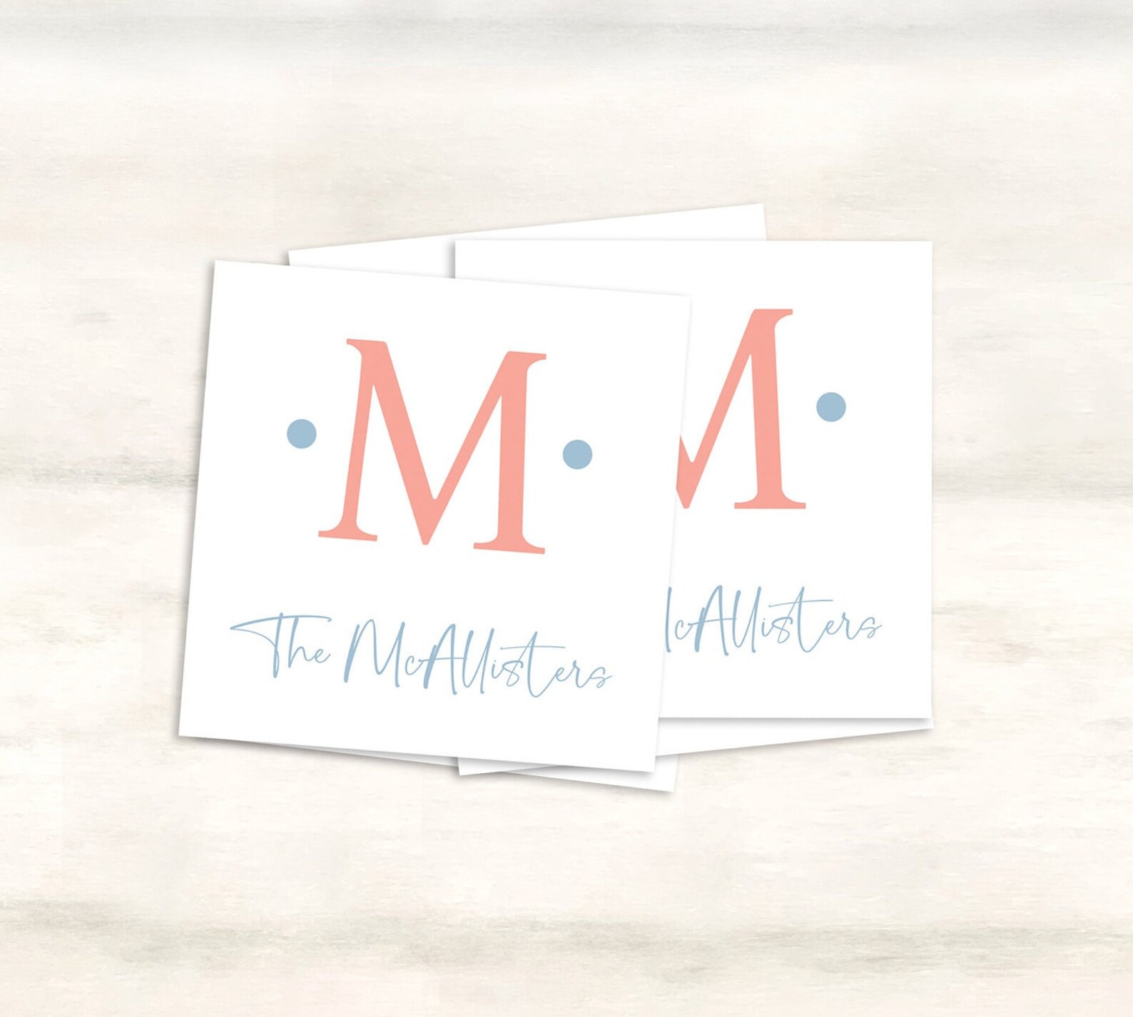 Monogrammed Initial Enclosure Cards for Family Gift Tags - Etsy