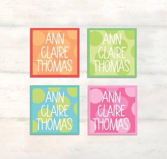 Personalized Polka Dot Enclosure Cards for Girls Gift Tags for - Etsy