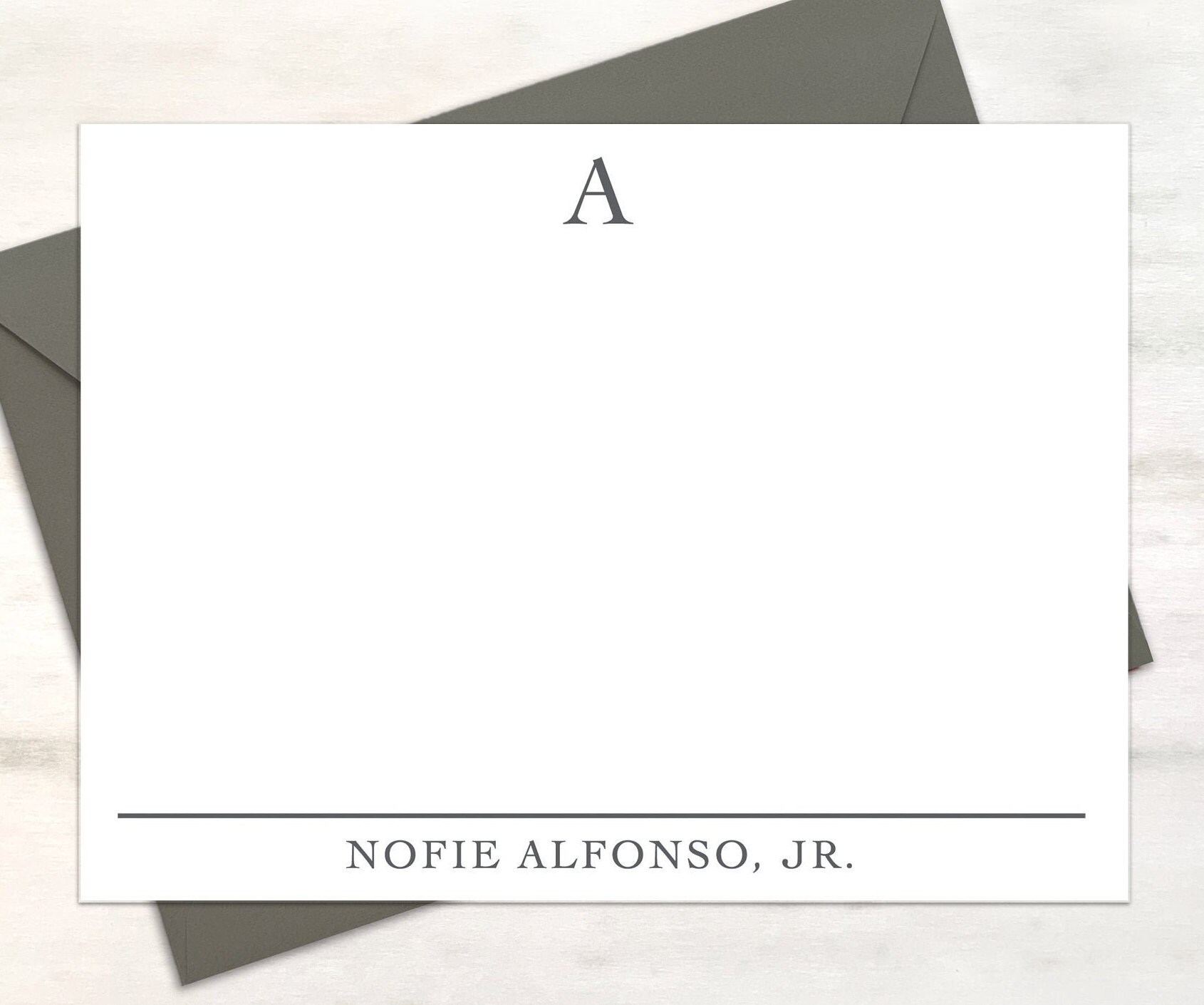 Note Cards for Men Personalized Initial Stationery Set - Etsy