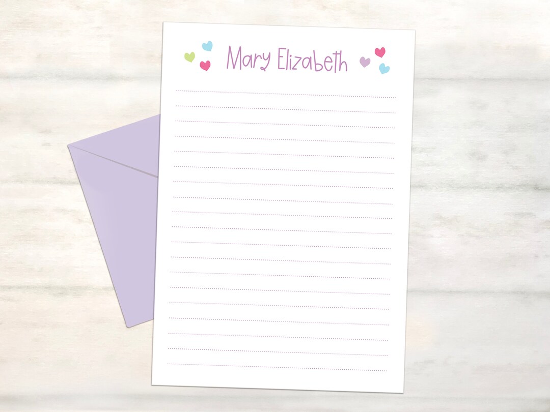 Personalized Letter Writing Stationery Set for Girls Stationery Sheets ...