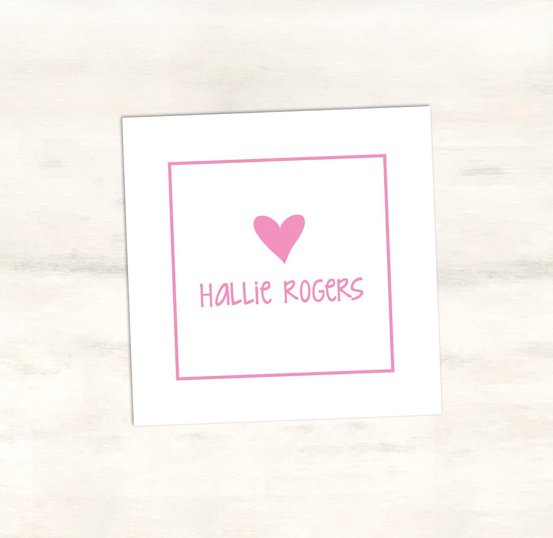 Personalized Kids Calling Cards Gift Tags Simple Heart Gift - Etsy