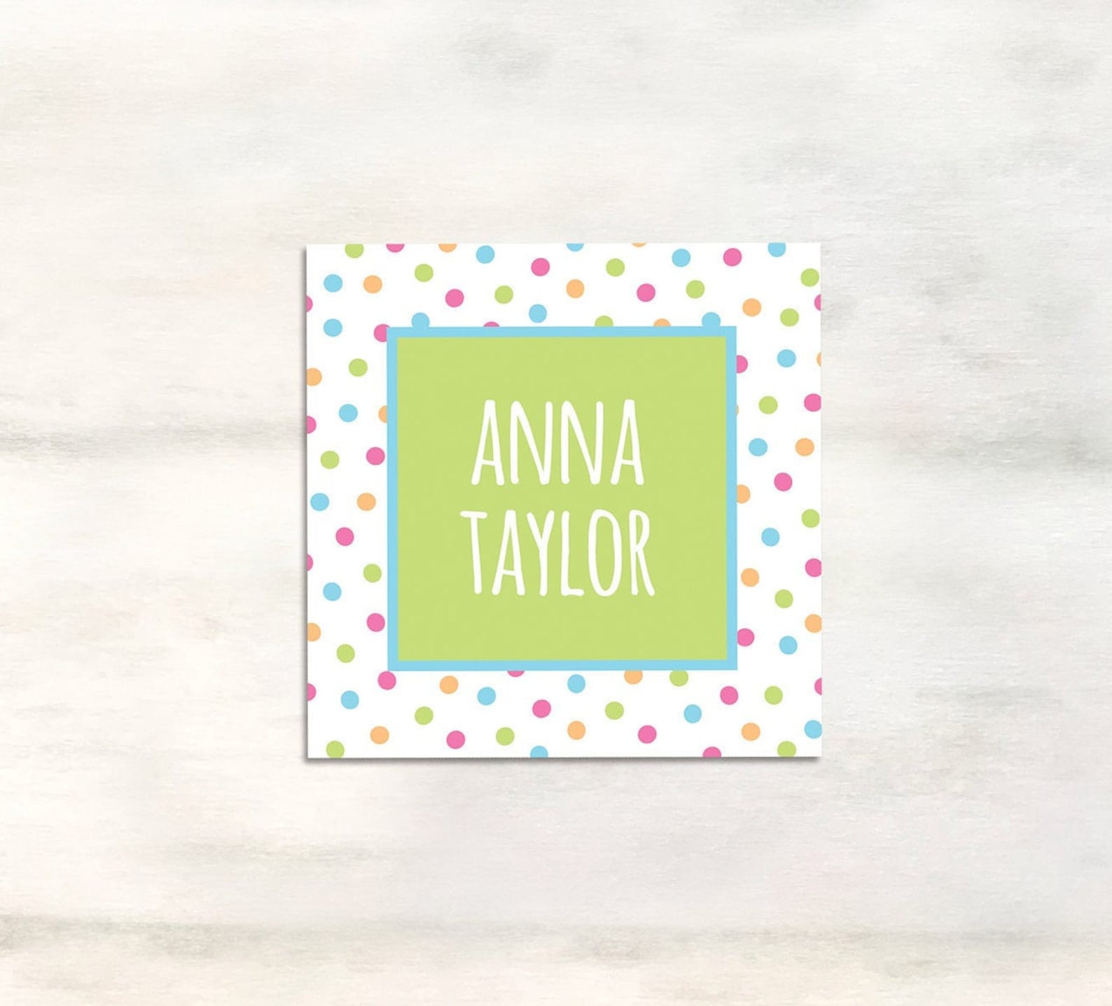 Personalized Polka Dot Enclosure Cards for Girls Digital - Etsy