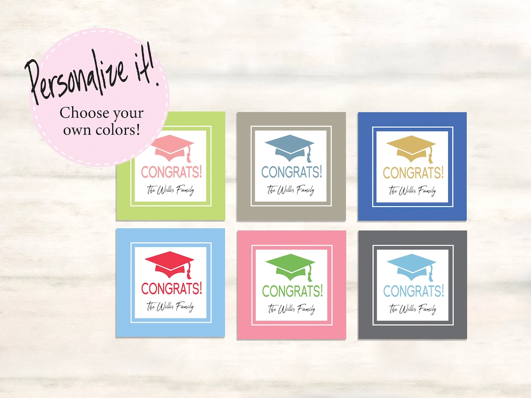 Custom Graduation Family Gift Tags for High School Graduates ...