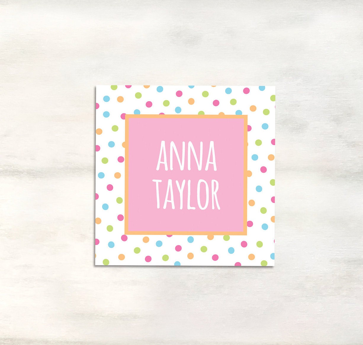 Personalized Polka Dot Enclosure Cards for Girls Sister | Etsy