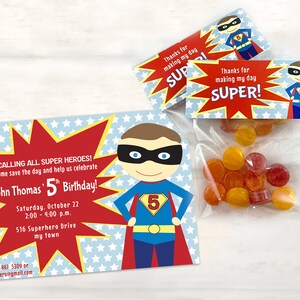 Superhero Treat Bag Toppers for Birthday Party Favors - Etsy