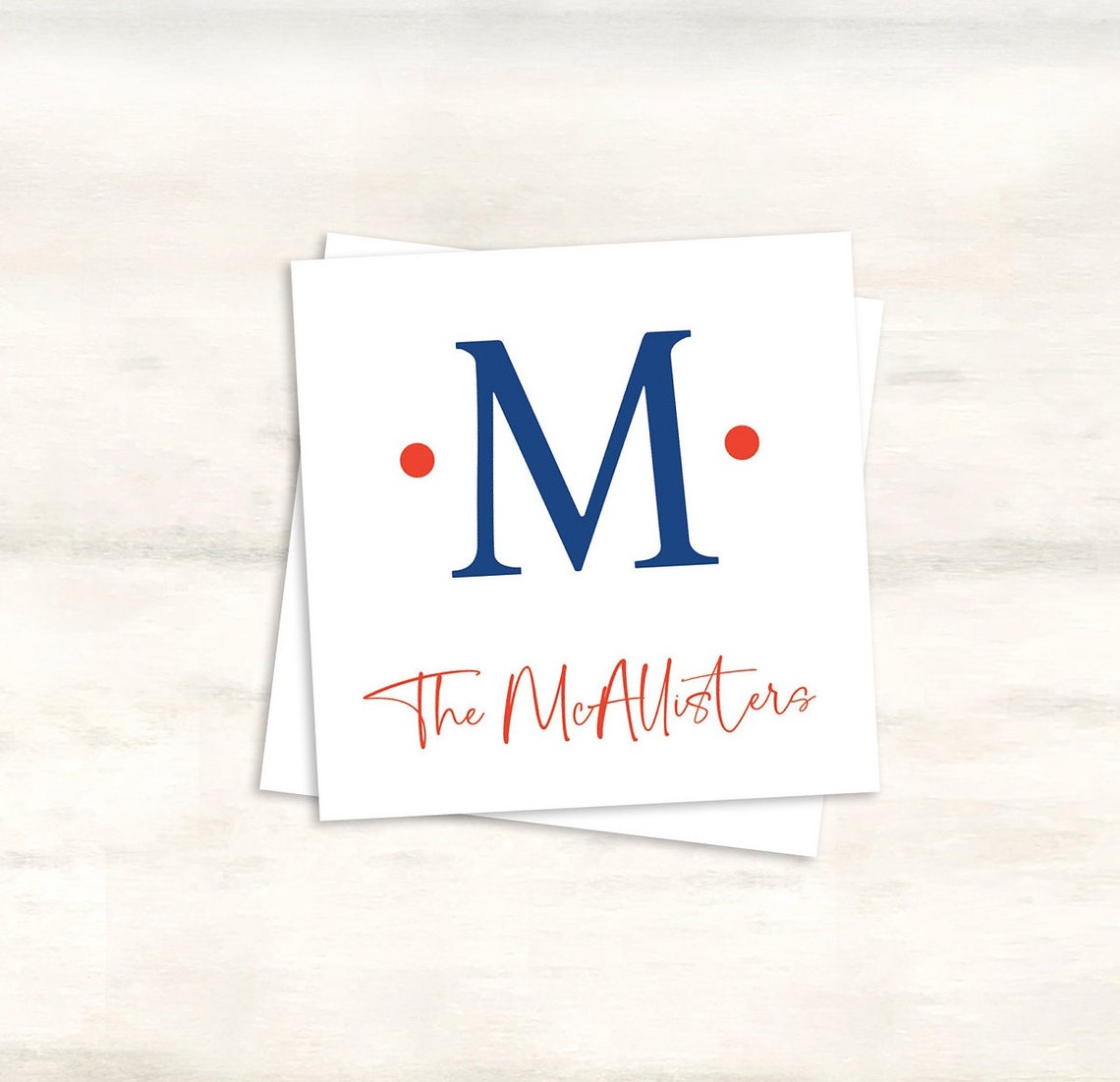 Monogrammed Initial Enclosure Cards for Family Gift Tags - Etsy