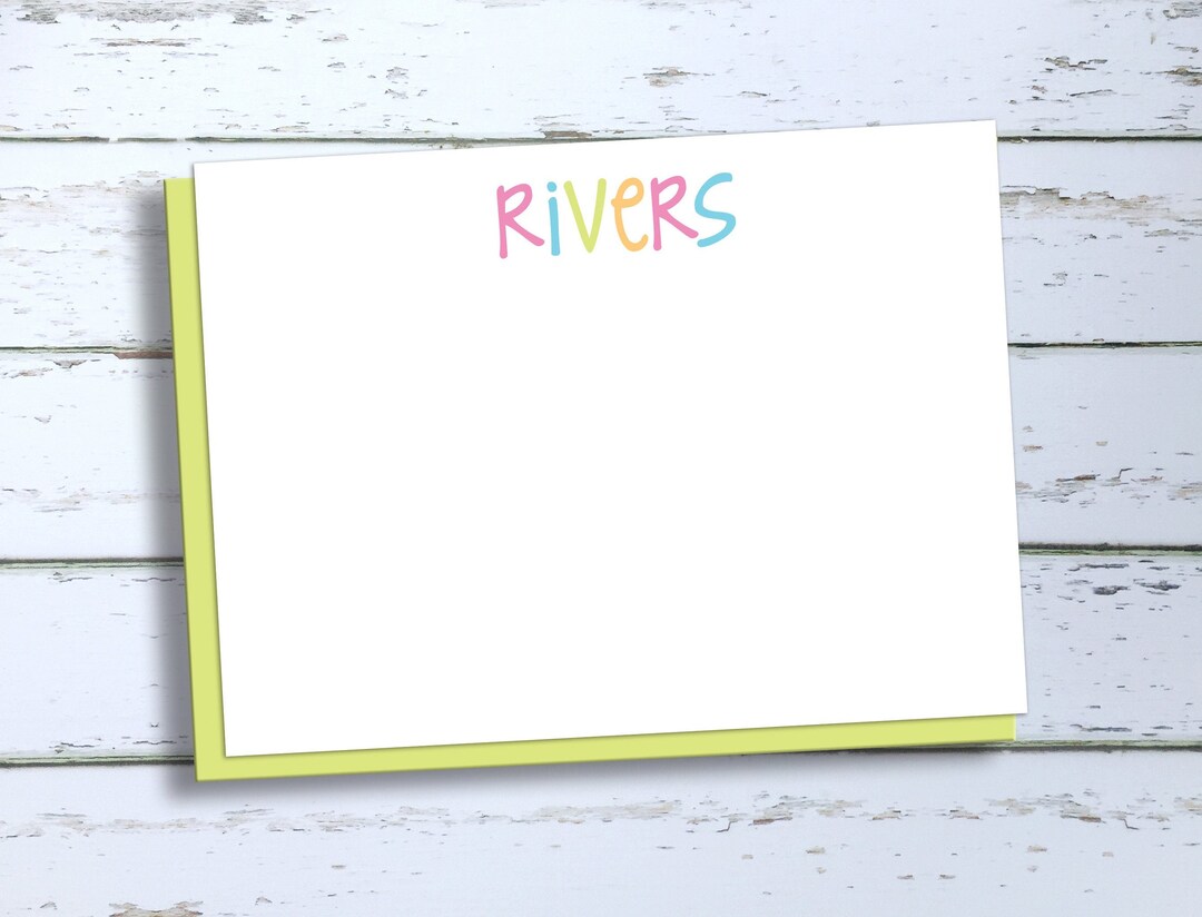 Multicolored Notecard Set for Kids Personalized Little Girl Stationery ...