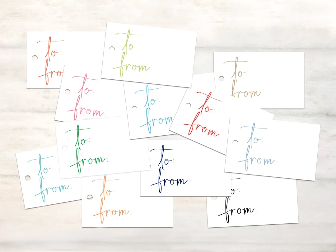 To and From Gift Tag Set for Birthday Gifts, Hanging Gift Tag, Simple ...