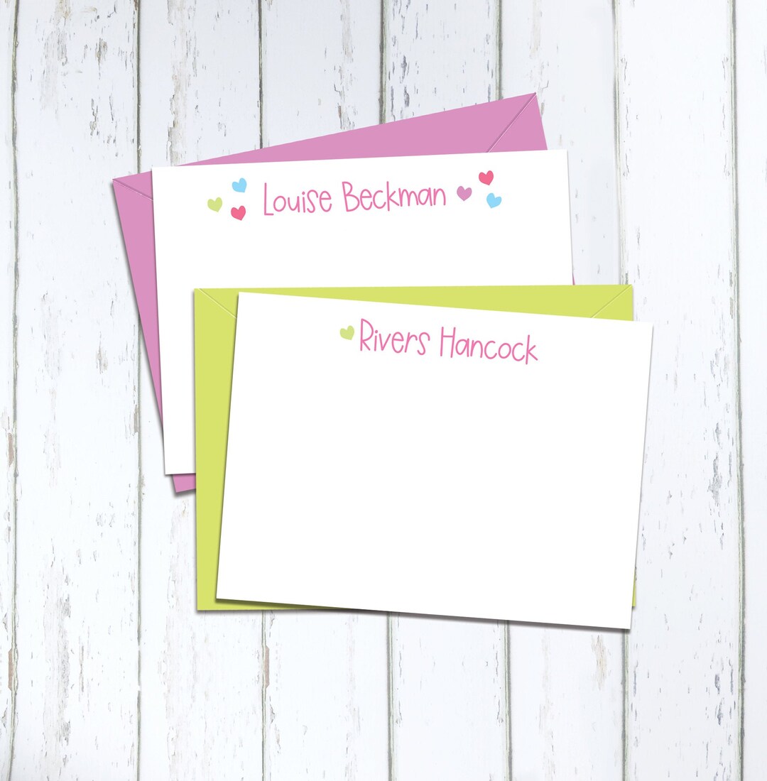 Kids' Personalized Stationery for Girls Note Card Set for Kids, Girls ...