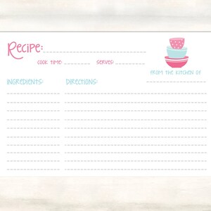 Colorful Recipe Cards for Kids, 4x6 Double-sided Blank Recipe Cards for ...