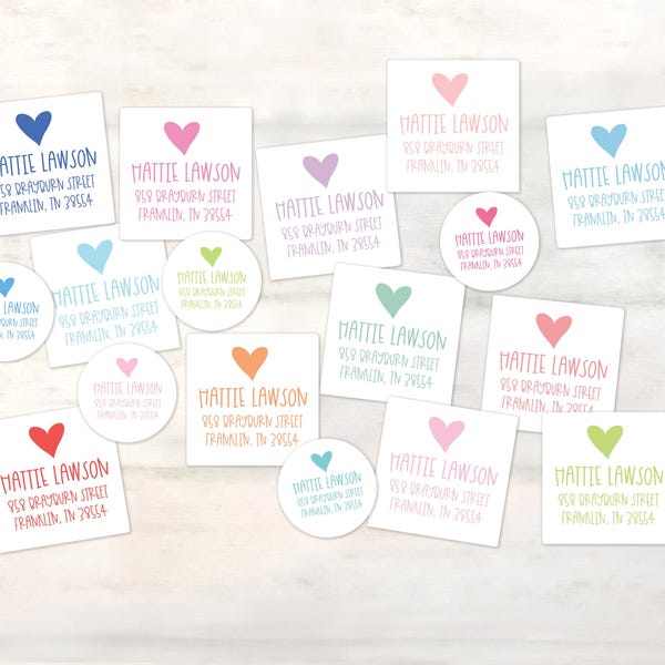 Personalized Heart Labels - Etsy