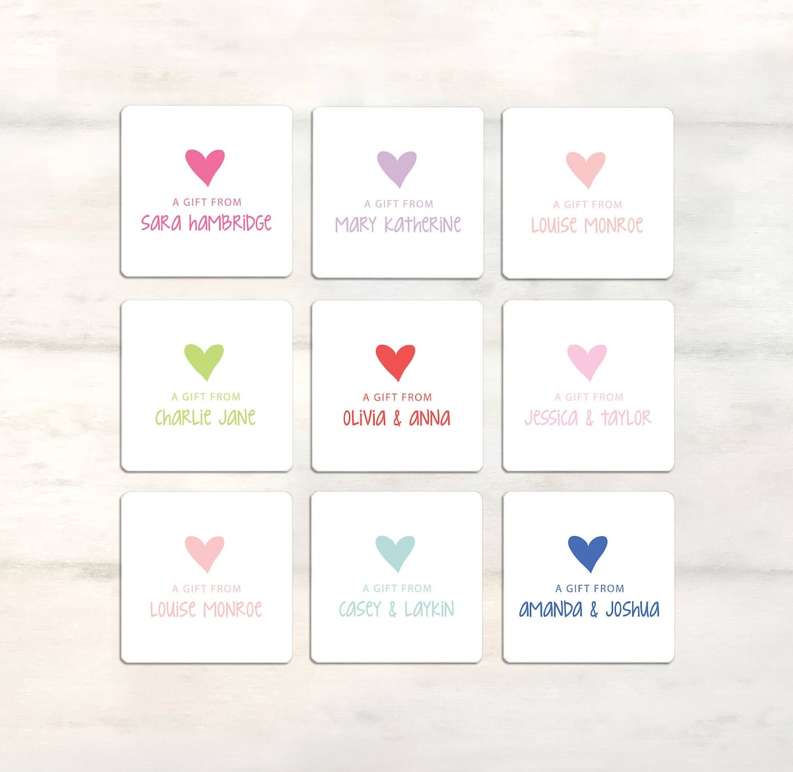 Personalized Kids Gift Tag Stickers for Birthday Gifts Heart - Etsy