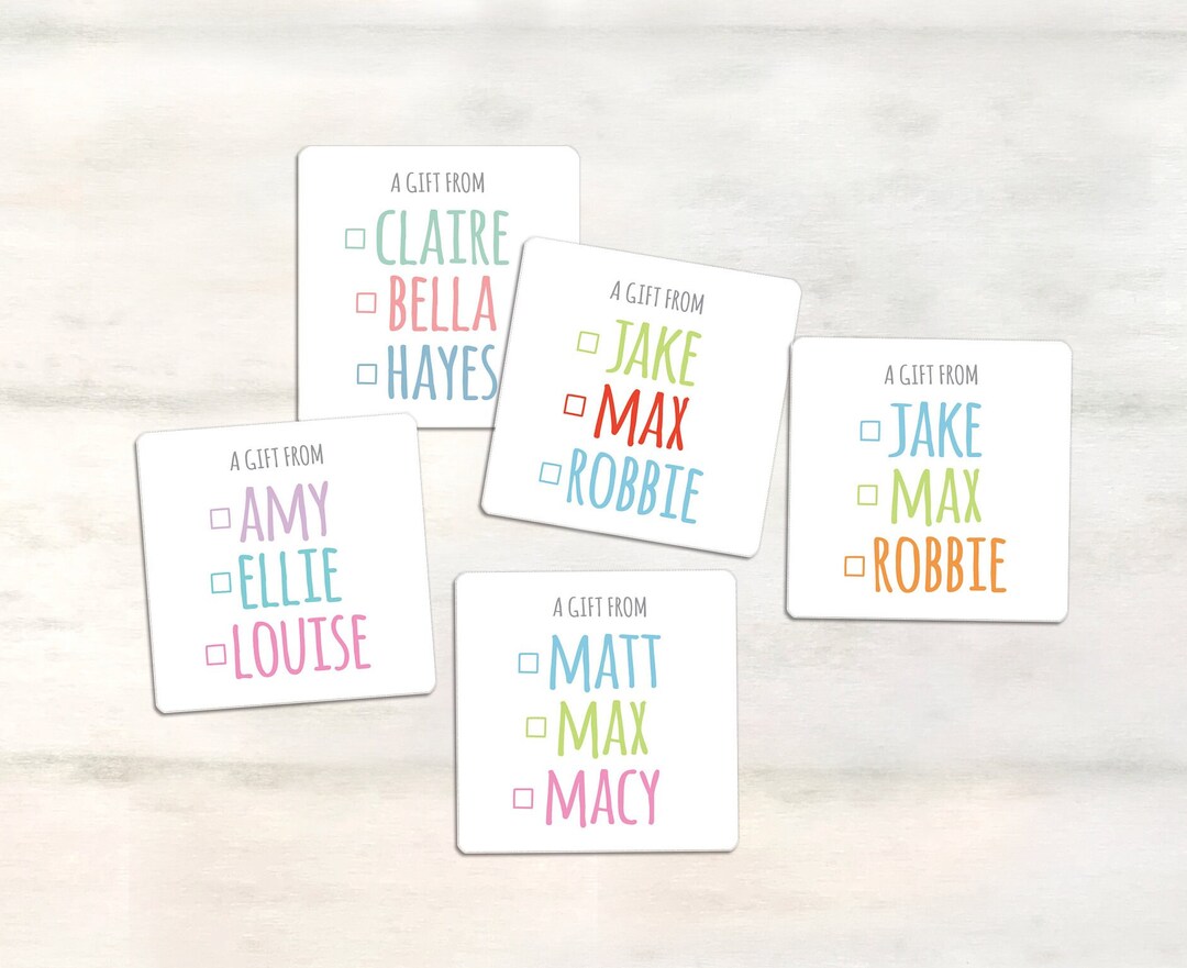 Sibling Gift Tag Stickers for Birthday Gifts From Sisters and Brothers ...