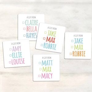 Sibling Gift Tag Stickers for Birthday Gifts From Sisters and Brothers ...