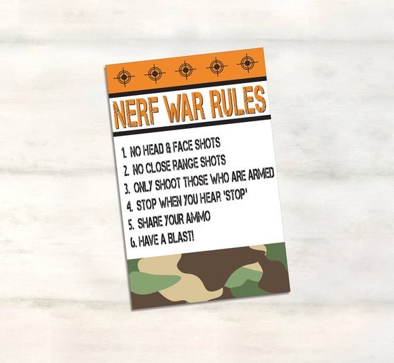 Nerf Battle Rules Printable - Printable Word Searches