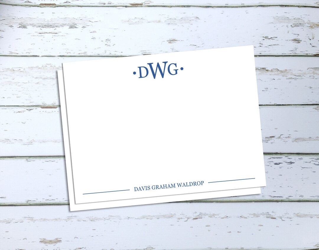 Men's Notecards Monogram Stationery for Boy Graduation Thank You Notes ...