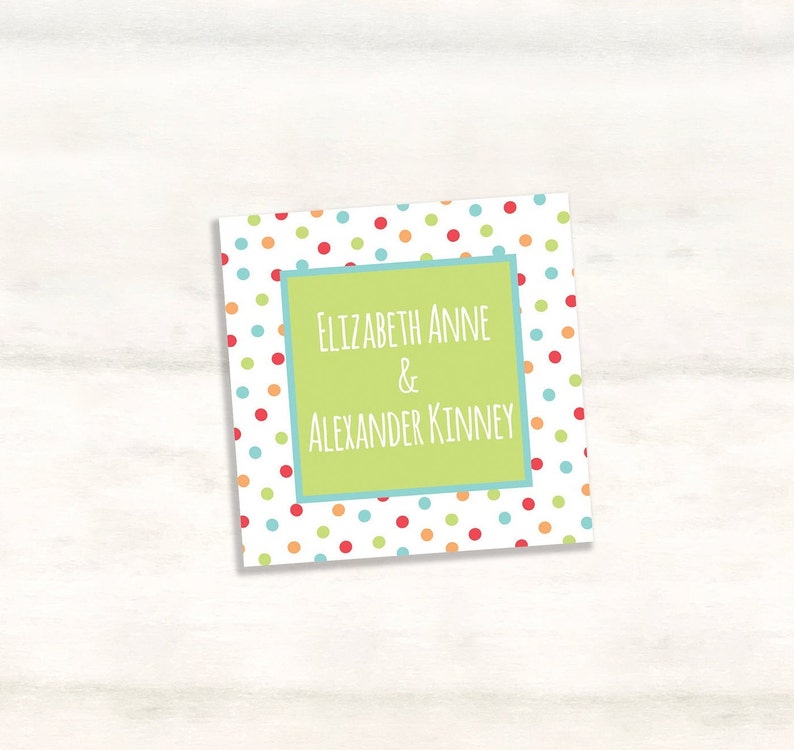 Personalized Polka Dot Enclosure Cards for Siblings Kids - Etsy