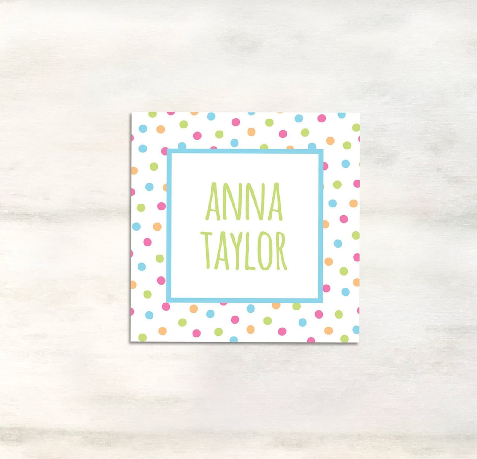 Personalized Polka Dot Enclosure Cards for Girls Digital - Etsy