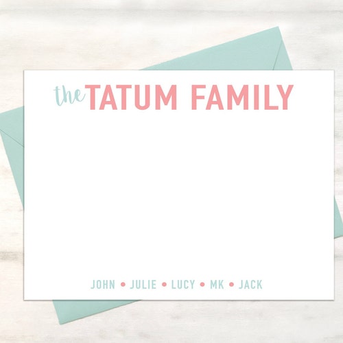 Personalized Family Thank You Cards Set of 10 With Envelopes - Etsy