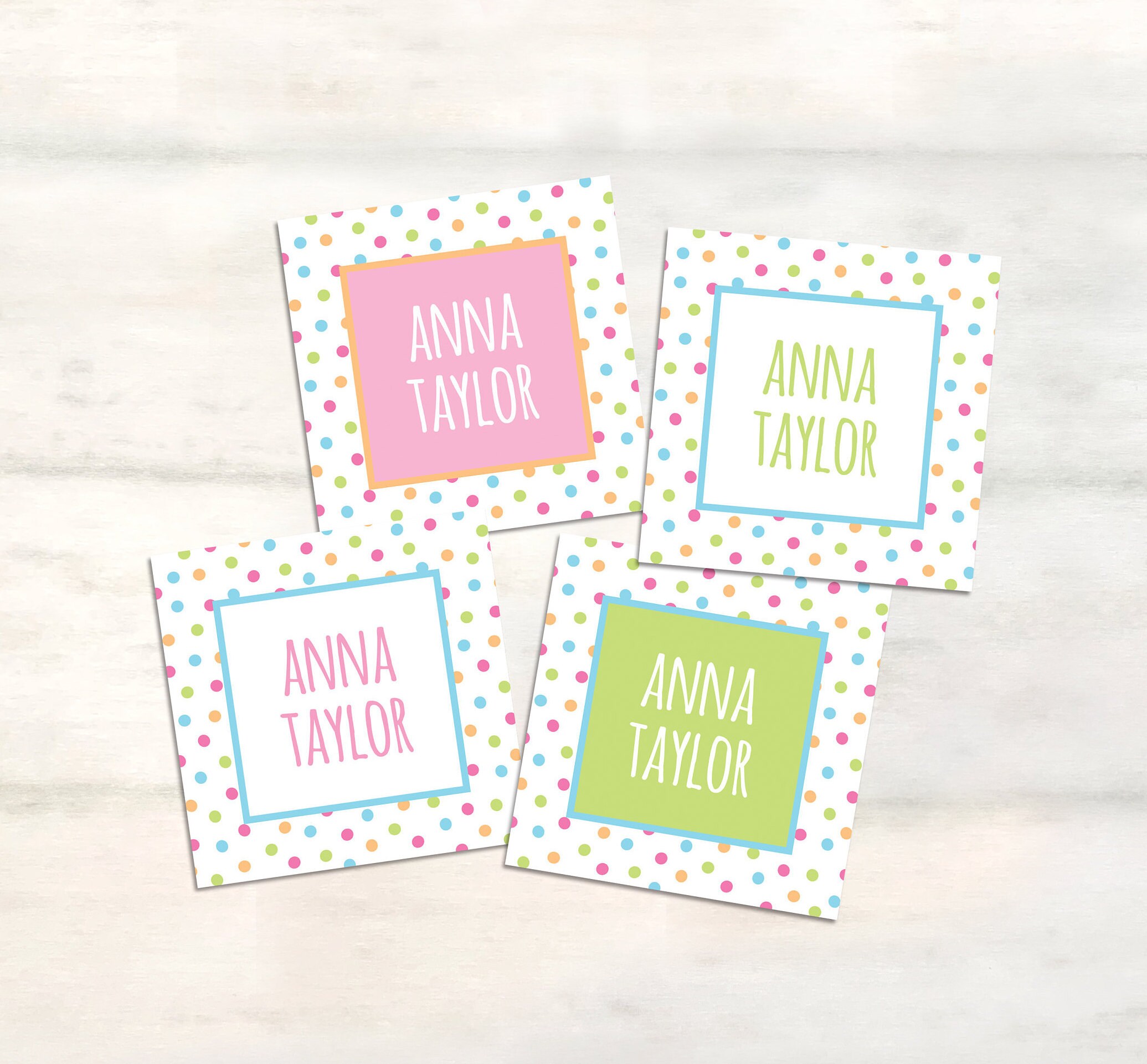 Personalized Polka Dot Enclosure Cards for Girls Sister | Etsy