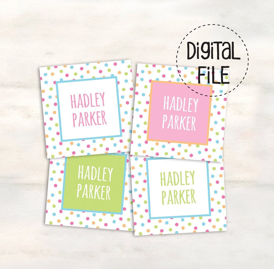 Personalized Polka Dot Enclosure Cards for Girls Digital Sister ...