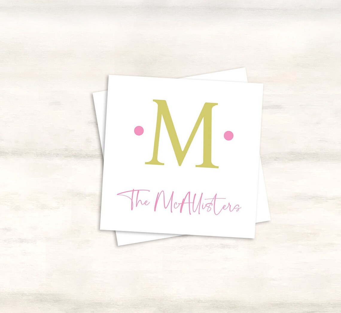 Monogrammed Initial Enclosure Cards for Family Gift Tags - Etsy