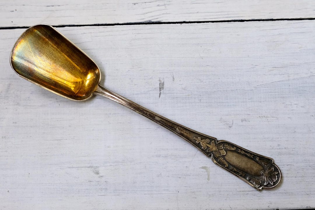 SUPER RARE Vintage USSR Tallinn Shovel Sugar Spoon Silver, Gold Plated ...