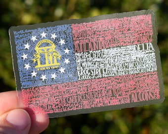 Georgia State Flag Sticker - Etsy