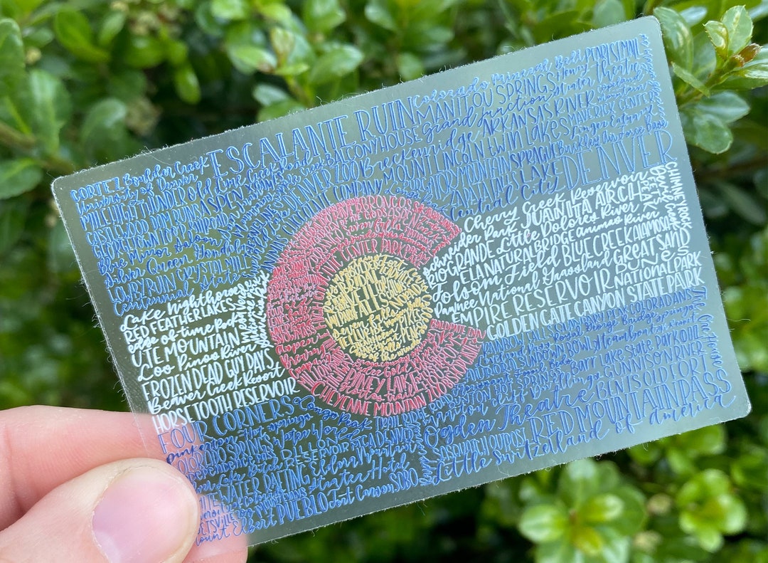 Hand Lettered Colorado Flag Transparent Sticker - Etsy