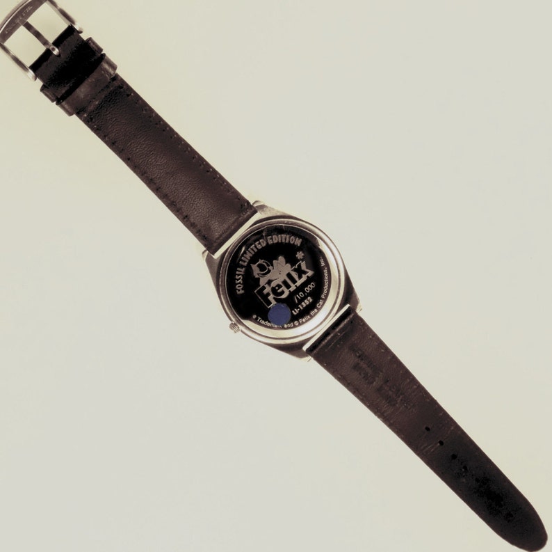 Vintage Fossil Felix the Cat Watch, Limited Edition Leather Band - Etsy